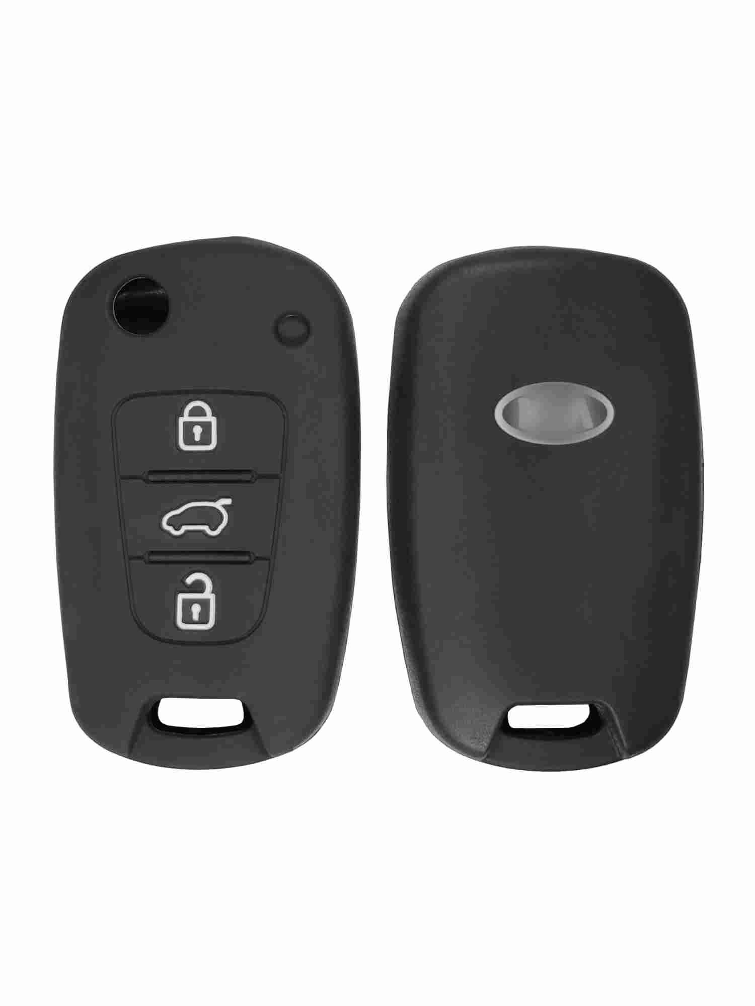 Чехол на ключ силиконовый для KIA K2, K5, Sportage (3 кнопки, чёрный) belais #22037