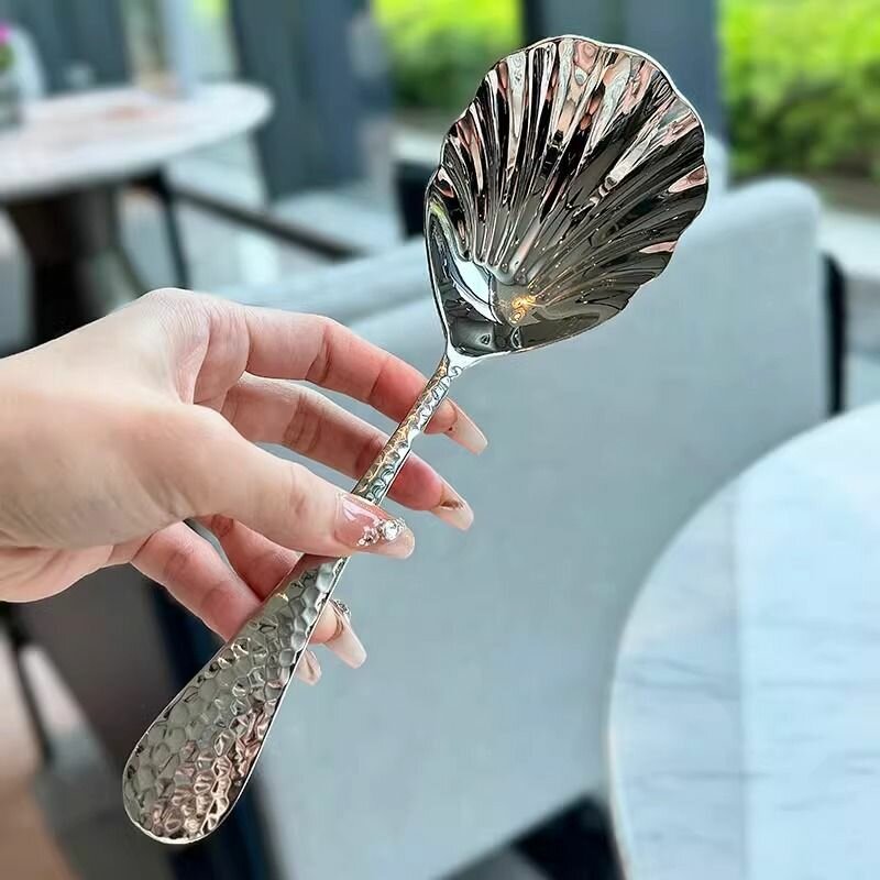 Суповая ложка из нержавеющей стали, Серебро-