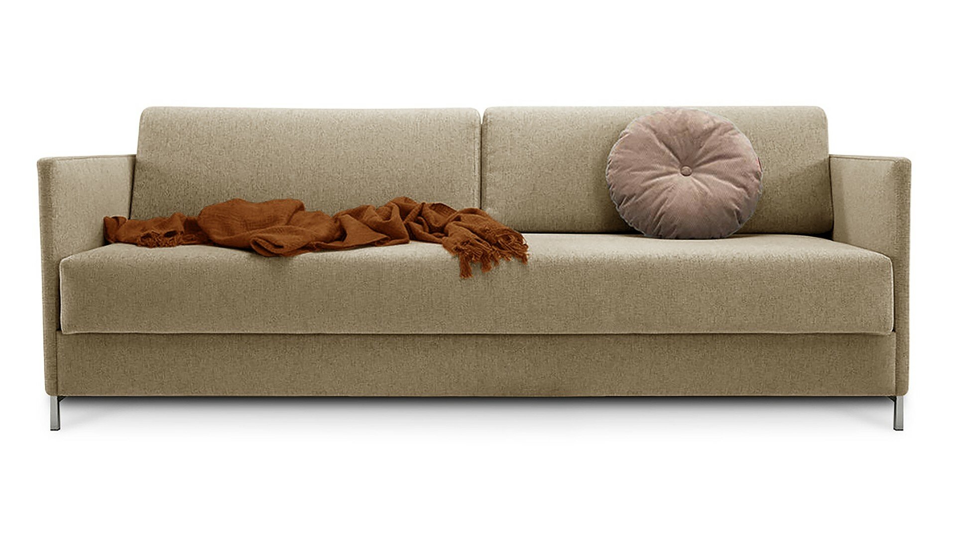 Диван Леонора Лайт Strong 01 NEW 226x109x105 см, коричневый Рогожка, еврокнижка GOODFORM