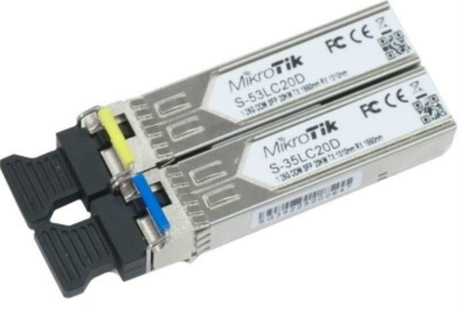 Mikrotik S-3553LC20D Комплект SFP модулей, S-35LC20D 1.25G SM 20km T1310nm R1550nm + S-53LC20D 1.25G
