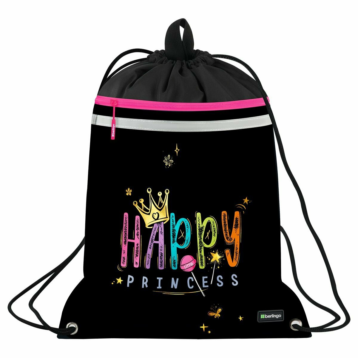 Мешок для обуви 1 отделение Berlingo "Candy Princess", 360x460мм, вентиляционная сеточка, СОП (SB-EXPL-1105)