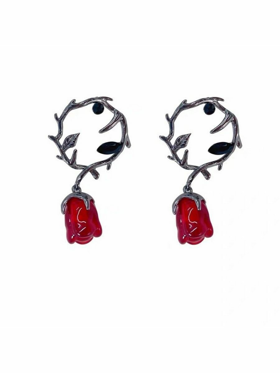 Серьги пусеты, эмаль