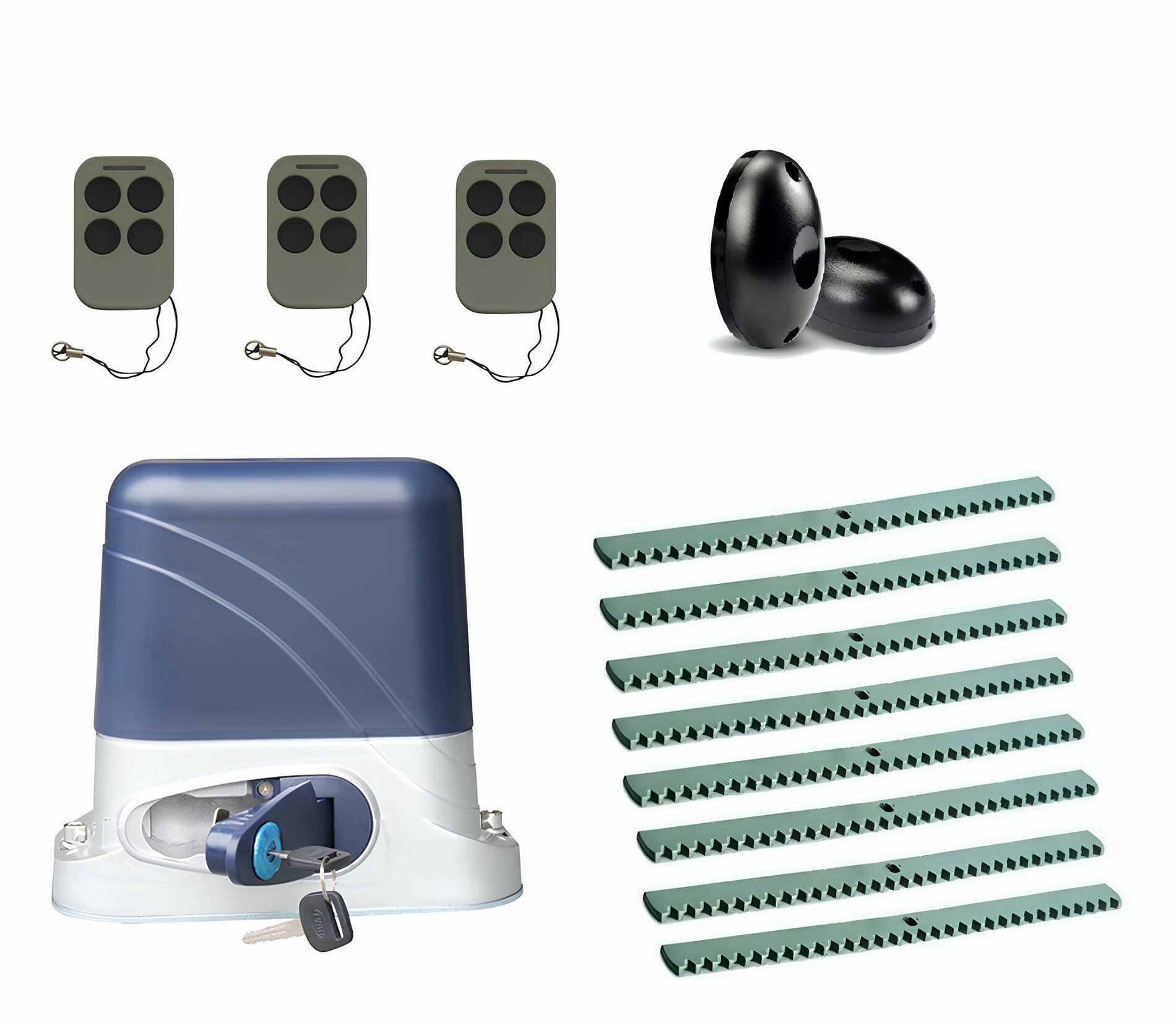 Автоматика для откатных ворот KSL-1300 KIT-FK8-Т3, комплект: привод, 3 пульта, фотоэлементы, 8 реек