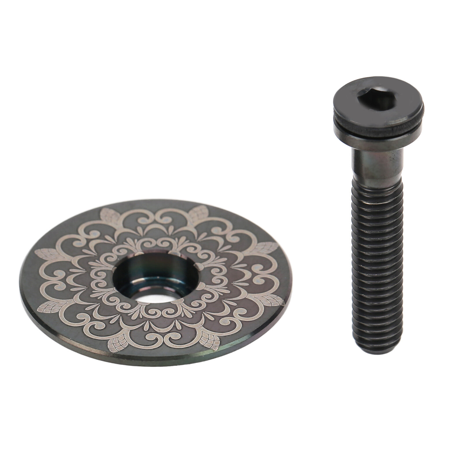 Крышка рулевой колонки велосипеда RISK из титанового сплава, для штока вилки 28,6 мм.