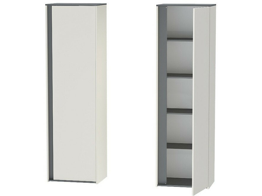 Пенал закрытый, с 4-мя полками, без зеркала (Графит / Миндаль)