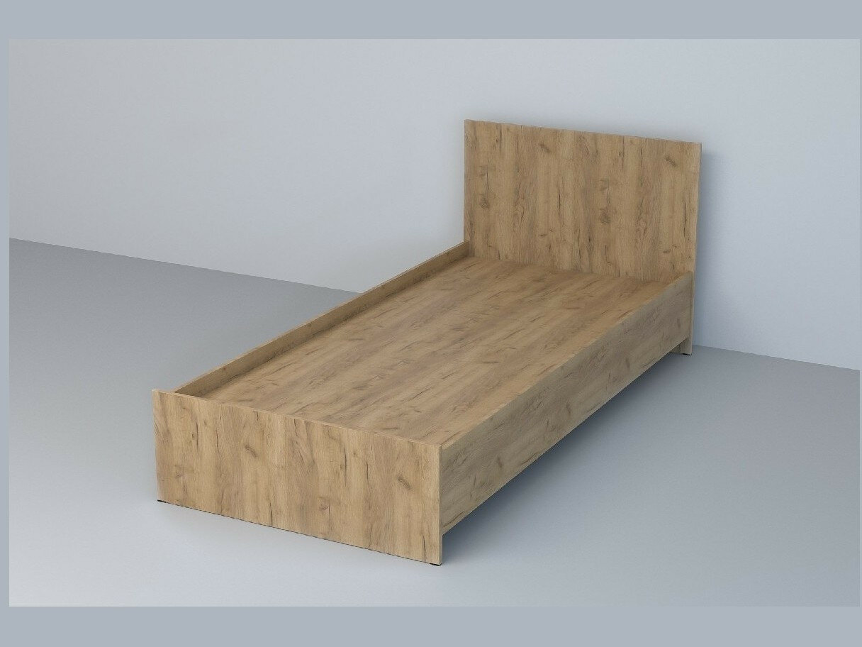 Кровать 90х200 с жестким основанием, без матраса, Дуб крафт золотой