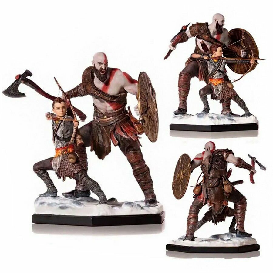 Коллекционная фигурка-статуэтка Кратос Kratos и Атрей Atreus Бог войны / God of War 20 см