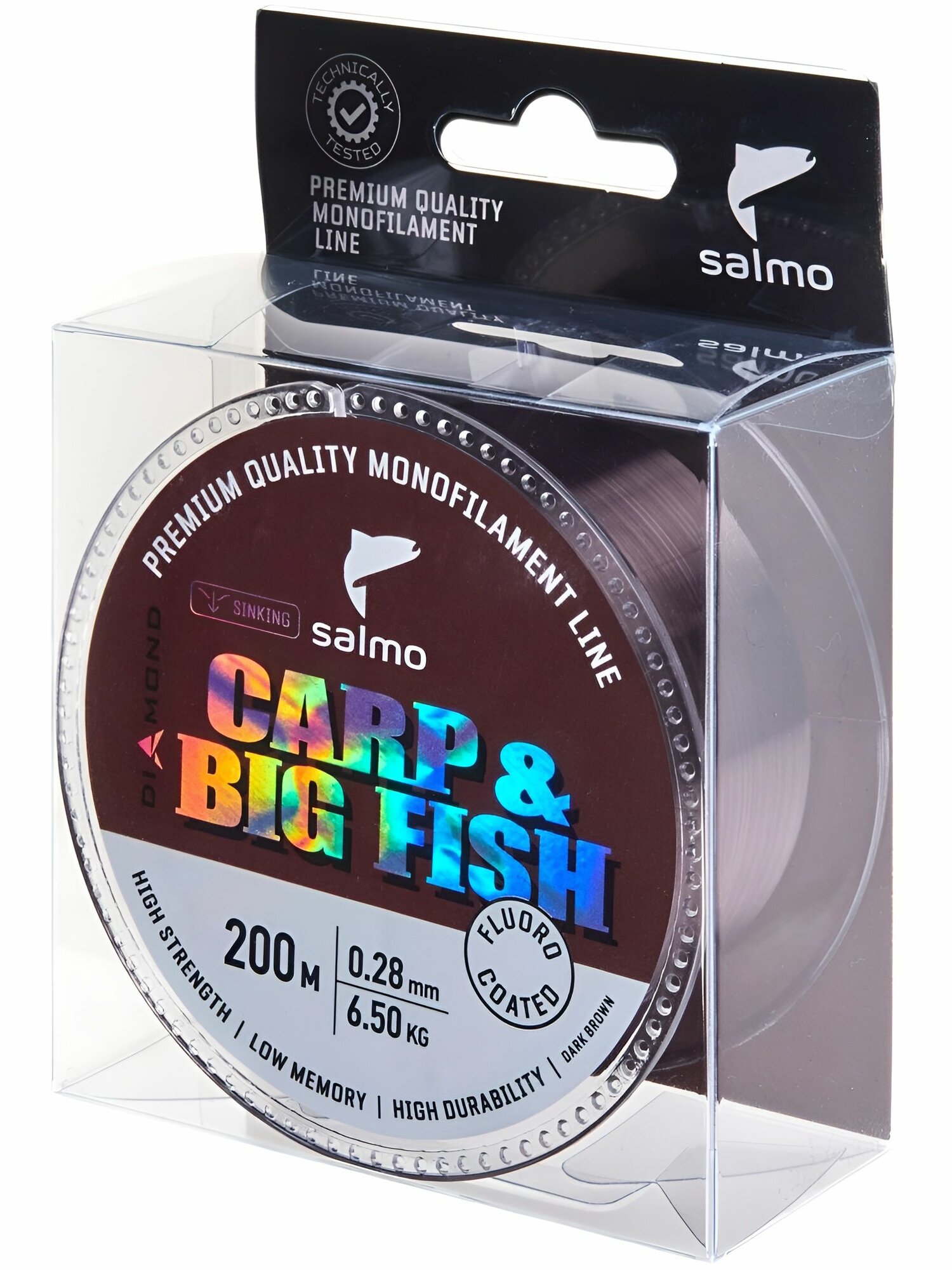 Леска монофильная Salmo Diamond CARP & BIG FISH FLUORO COATED Dark Brown 200 м , 0.28 мм