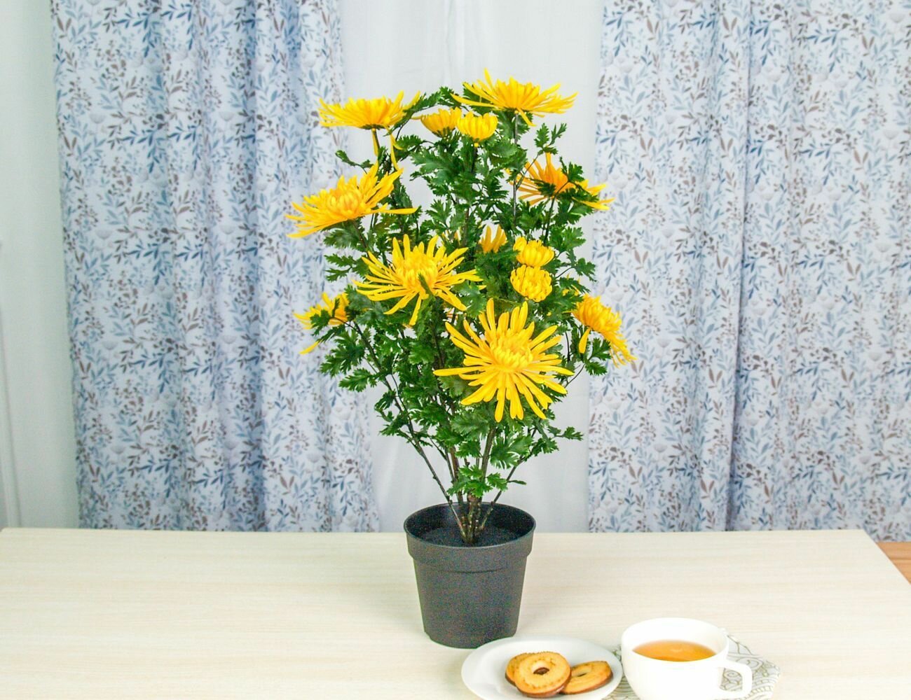 Искусственные цветы в горшке жёлтые хризантемы, 60 см, Summer Deco 5010088