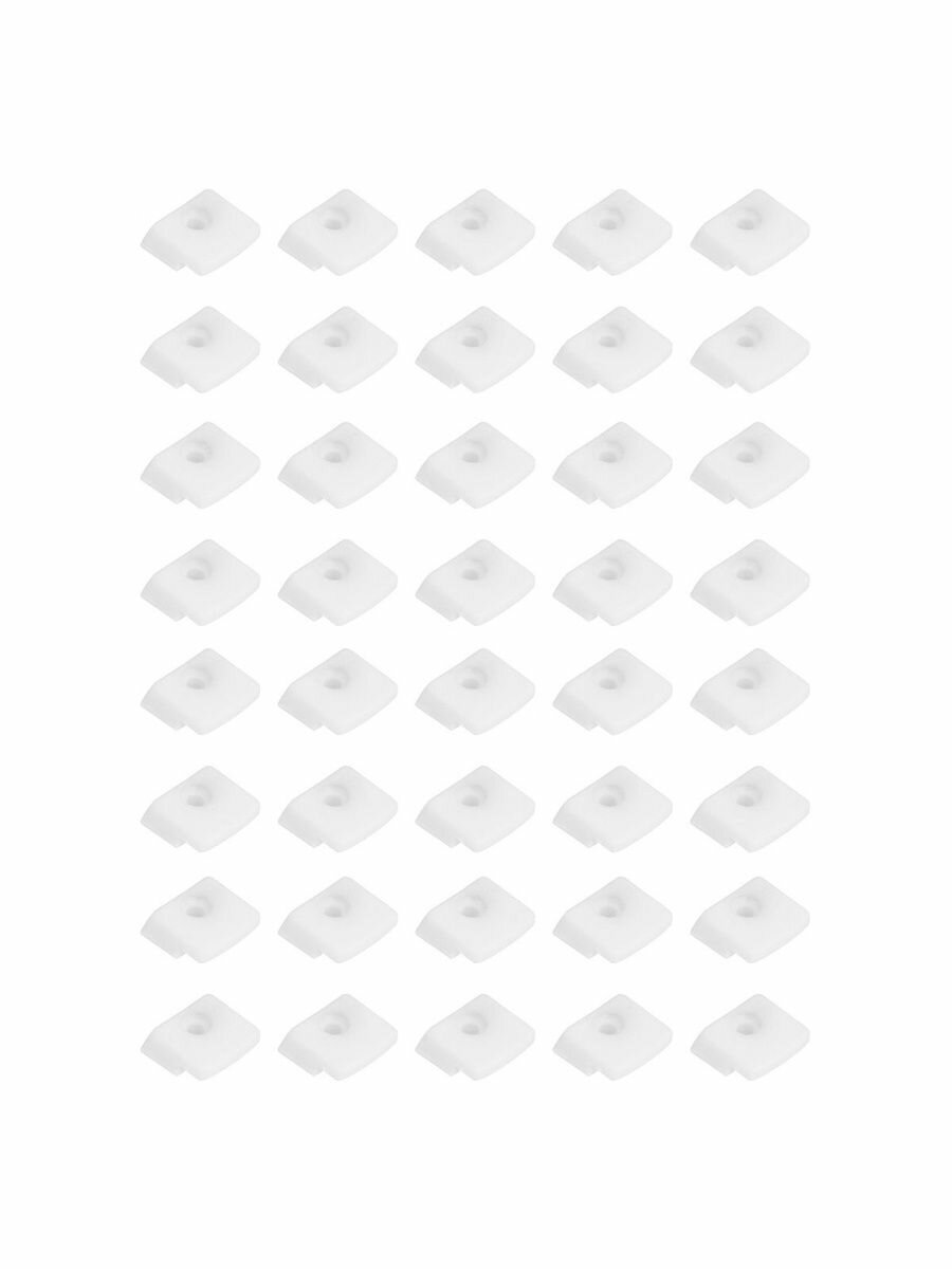 Фиксатор стекла / стеклозажим / зеркалодержатель толщиной до 4 мм (пр-во Польша) белый пластик (комплект 40 шт.)