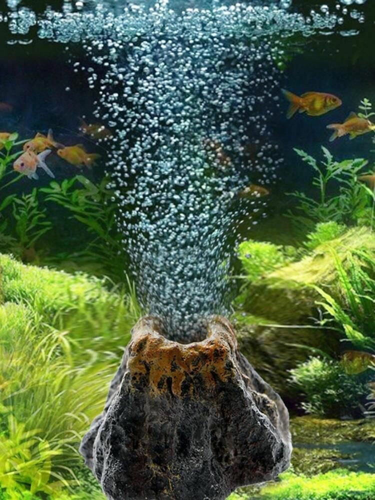 Аквариумный набор для украшения вулкана, воздушный пузырьковый камень, кислородный насос аквариума