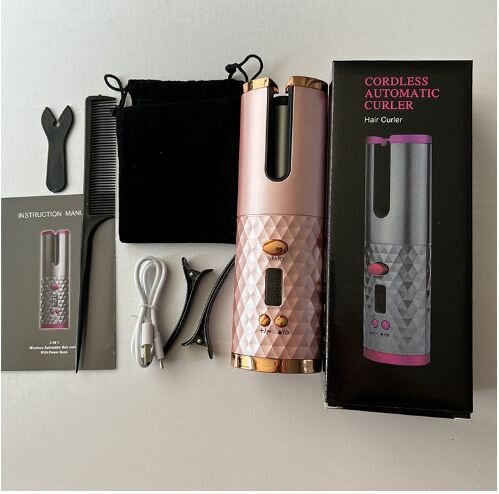 Беспроводной Автоплойка с Турмалином (6 режимов, ионизация, USB-C) для всех типов волос + чехол