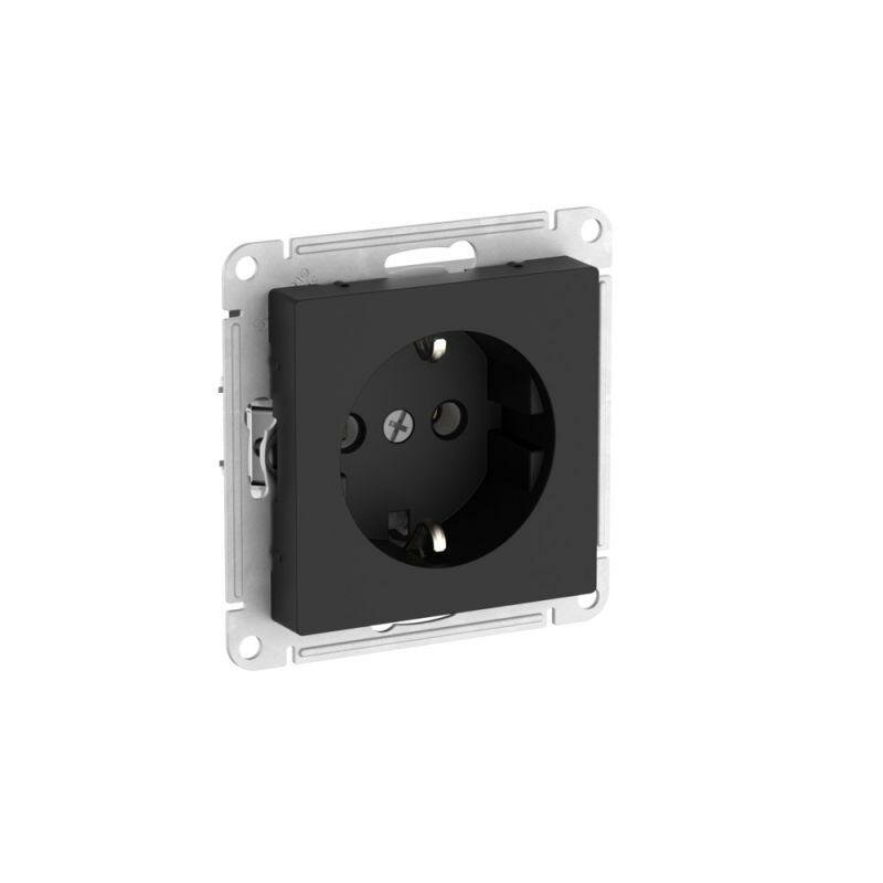 Розетка AtlasDesign 16А с заземл. быстрозажим. клем. механизм карбон SE, SCHNEIDER ELECTRIC ATN001043S (1 шт.)