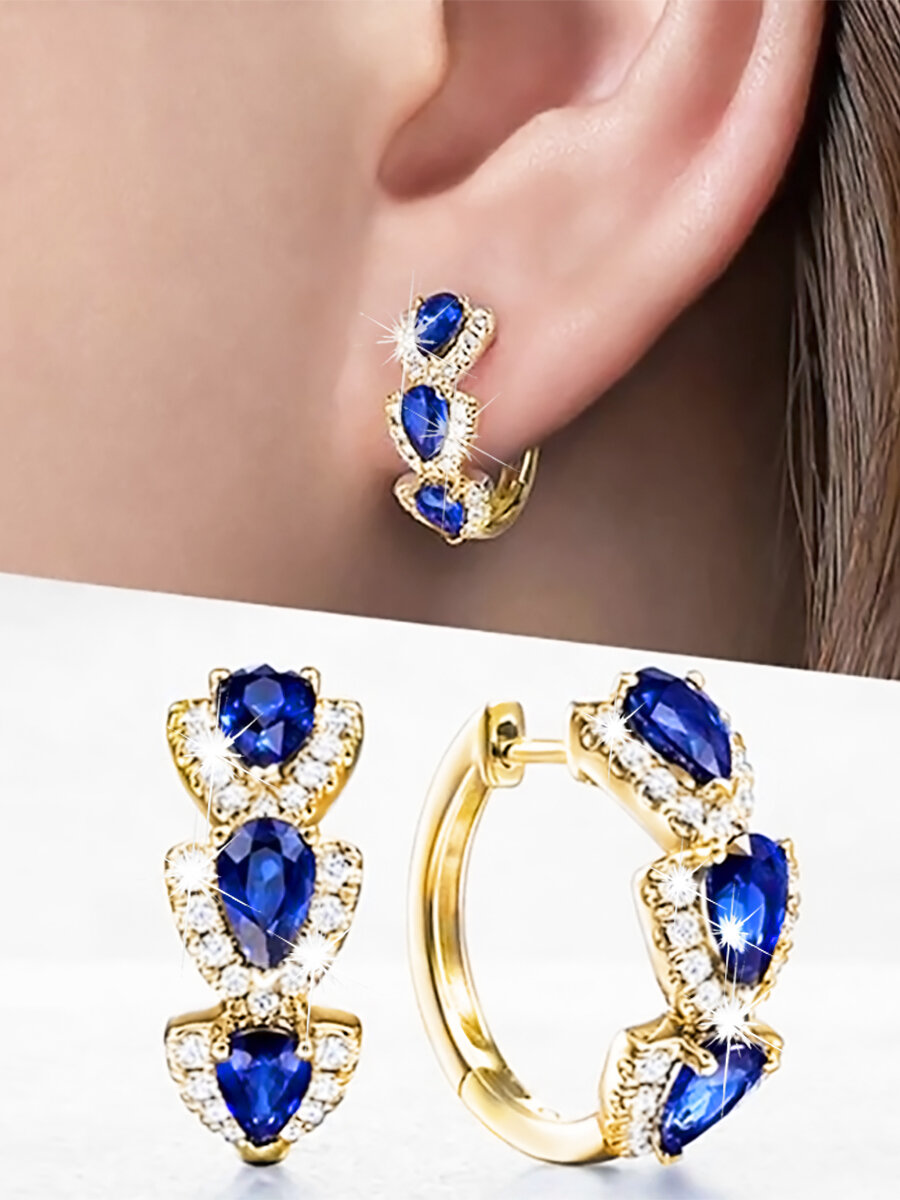 Серьги, горный хрусталь, циркон