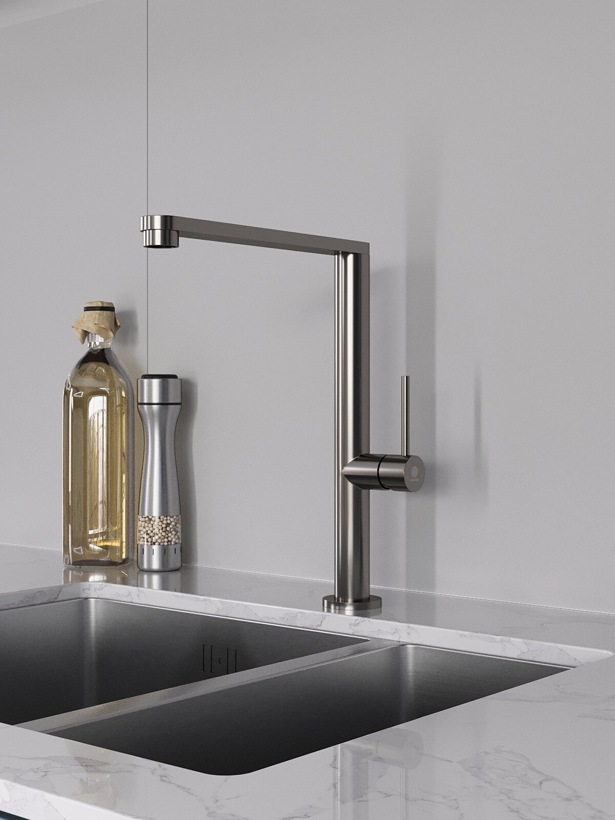 Смеситель для кухни однорычажный Orange Steel M99-000ni, никель