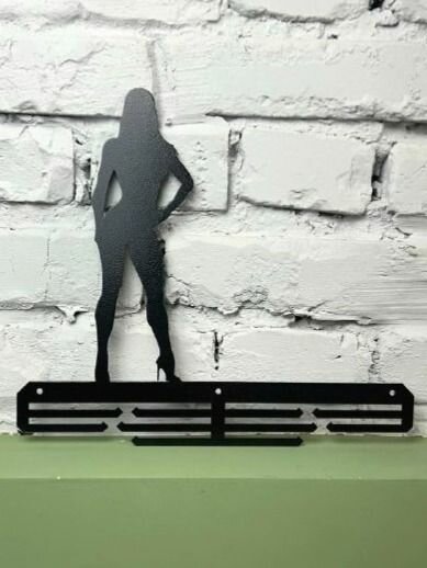 Медальница металлическая Бодибилдинг, вешалка для медалей держатель на стену, черная ,