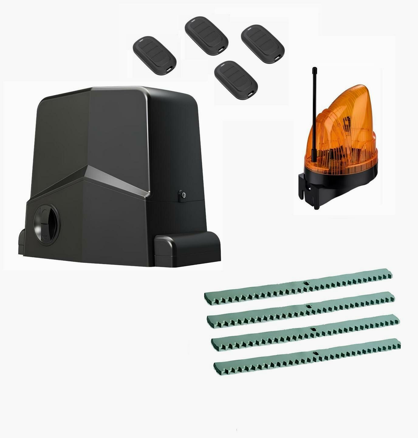 Автоматика для откатных ворот ARW-1000MKIT 1LK4-T4, комплект: привод, сигнальная лампа, 4 пульта, 4 рейки