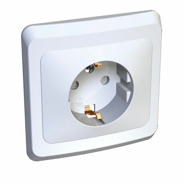 Розетка скр. уст. с З/К 16А/250В шторки бел. Этюд