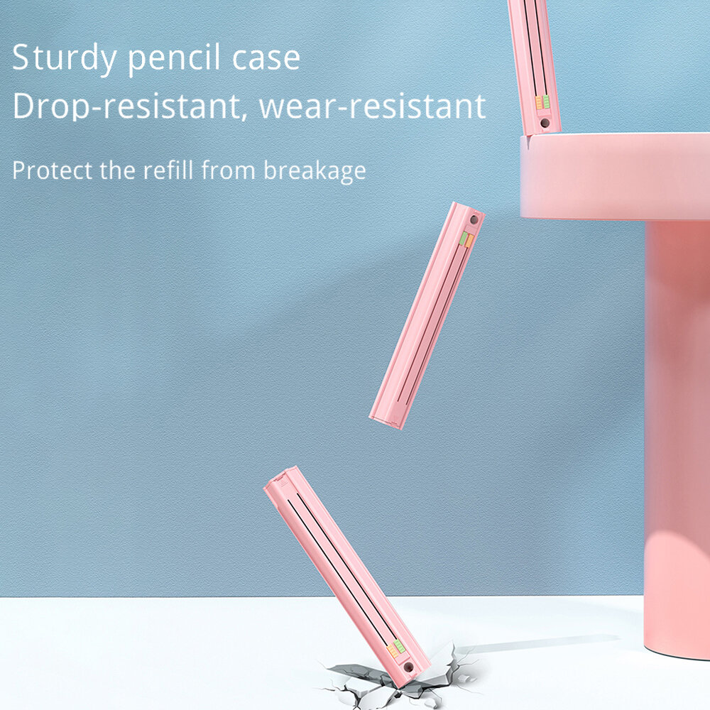 Милая шестиугольная коробка для карандашей с 6 карандашами, подставка для ручек, многофункциональная коробка для канцелярских принадлежностей Push-Pull, дизайн с линейкой, съемной точилкой для карандашей и ушной лазейкой