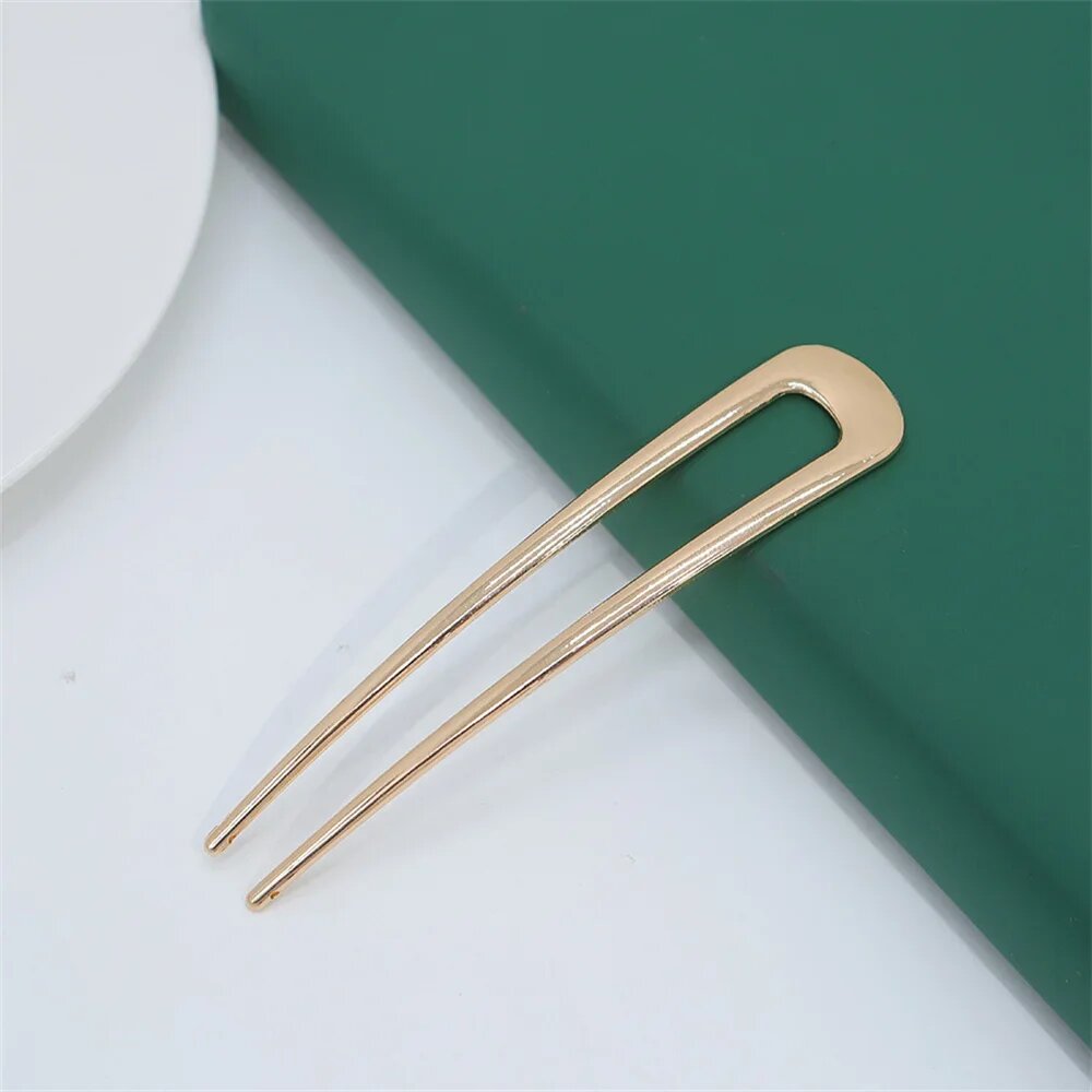 Металлические заколки U-образные золотые/серебряные для волос A