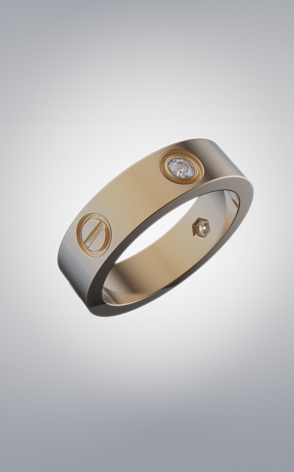 Р-р 18 3d модель 3д файл Stl, 3d-jewelry, обручальное кольцо с болтиками и камнями 2.75 мм