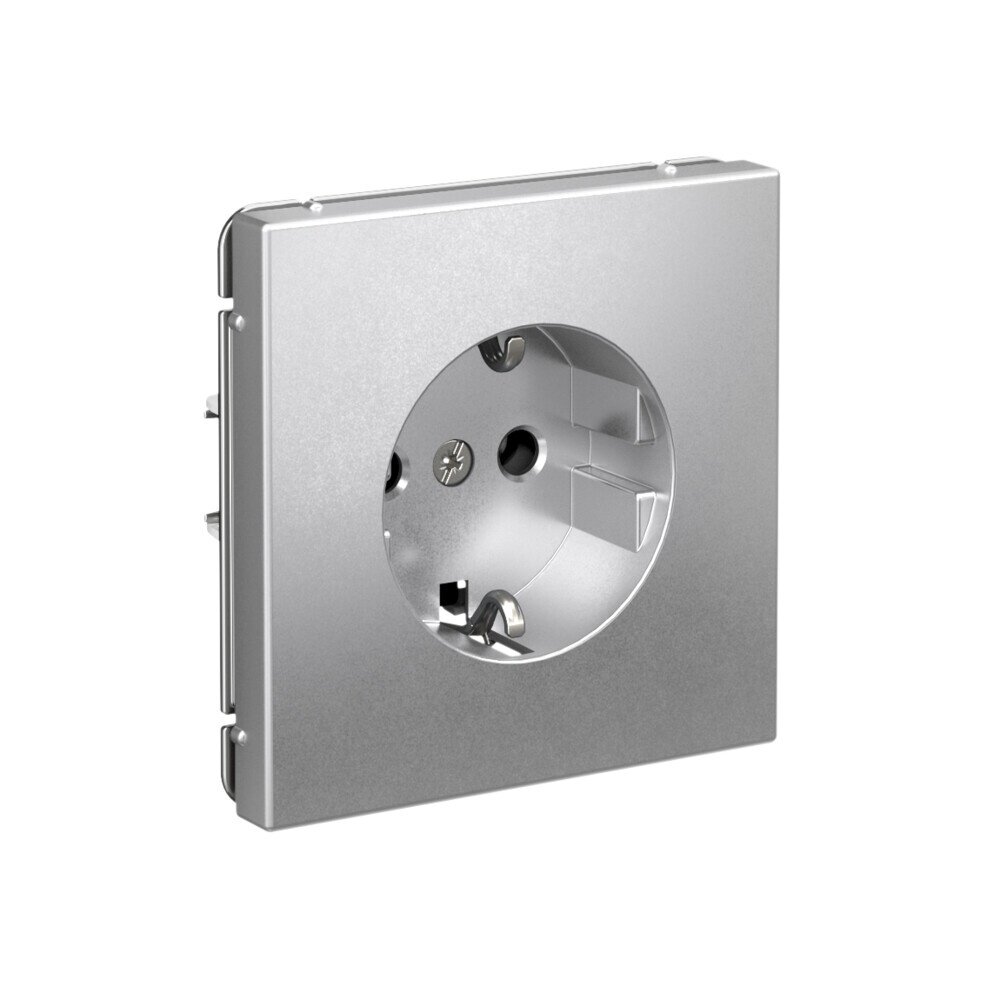Розетка с заземлением, 16А, механизм, быстрозажимные клеммы, цвет Алюминий Systeme Electric ArtGallery