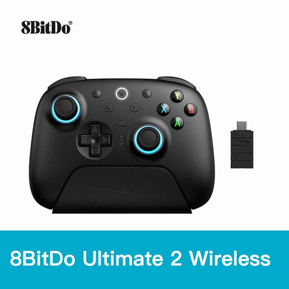 8BitDo Ultimate 2 Wireless 2.4G Игровой контроллер с зарядной док-станцией, джойстик TMR, Bluetooth-геймпад для ПК, Windows, Android