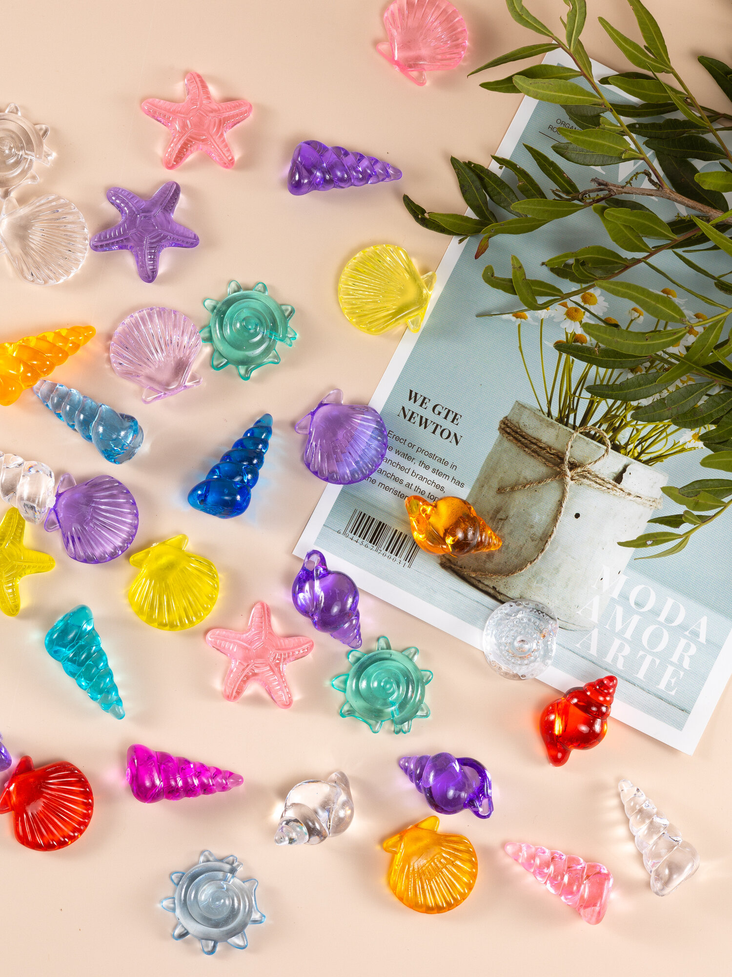 Акриловые кристаллы фигурки для игр "Морское Дно", набор 30 шт, D'Mari