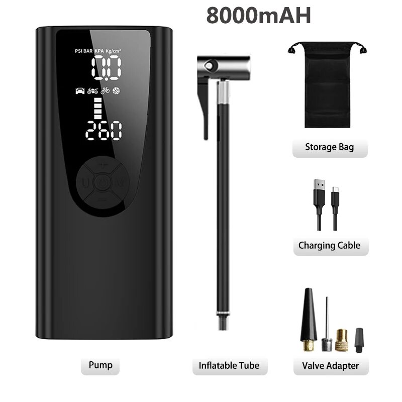 Насос для накачивания шин, 8000 мАч, фунтов/кв. Дюйм, AP015E without SOS