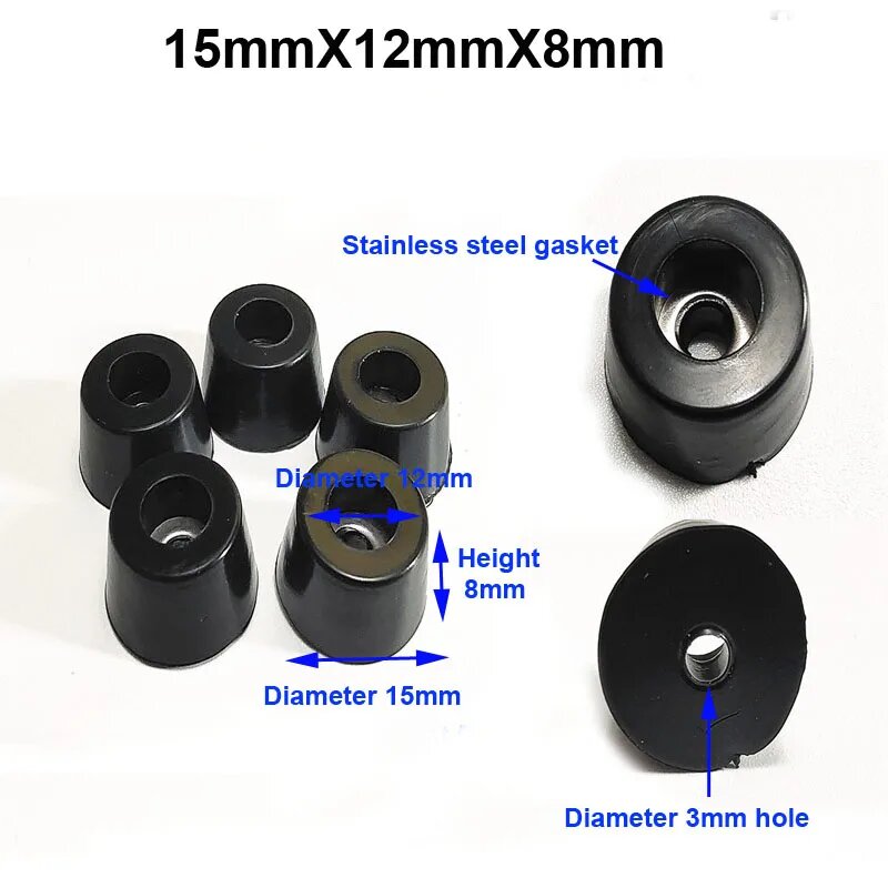 Резиновые ножки для мебели, круглая/квадратная/круглая, 200-400 шт, Черный