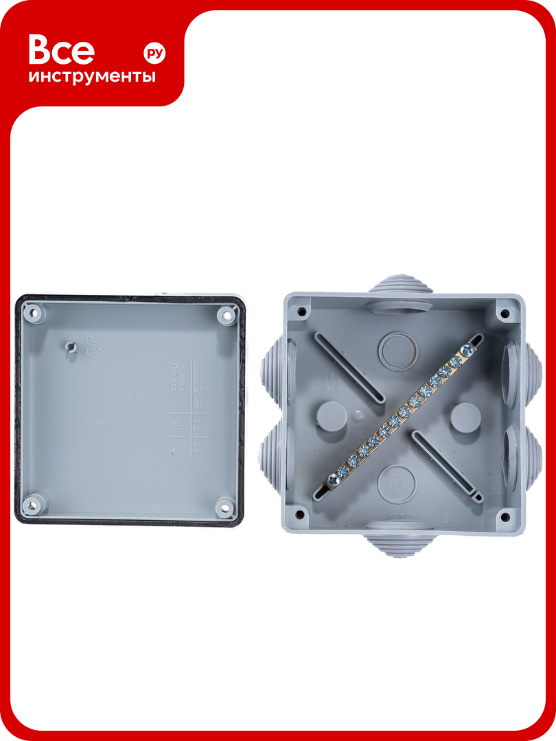 Коробка уравнивания потенциалов Промрукав КУП-У для открытой установких50-У 100x100, для полотенец и металлические сетки