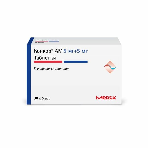Конкор АМ таблетки 5мг+5мг 30шт