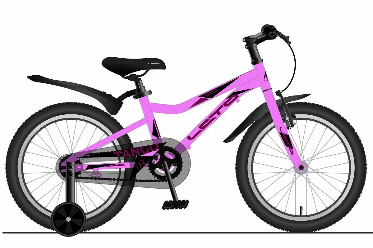 Велосипед LETO TANGO 18", горный, стальной, односкоростной, фиолетовый