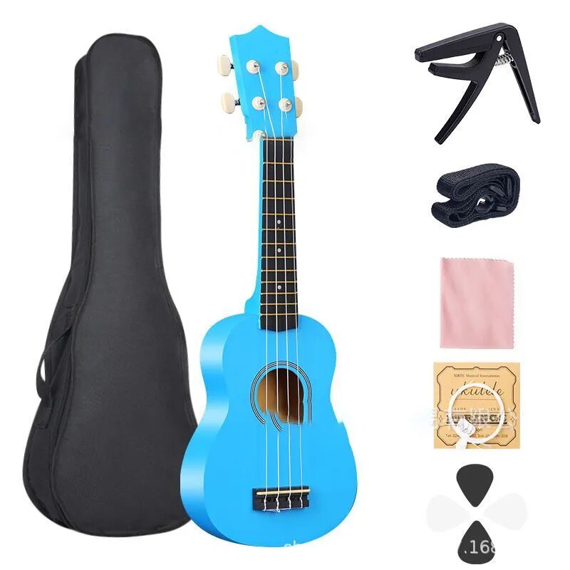 Детская гитара для начинающих, классическая лазурного цвета, комплект для игры, струны из нейлона для детей 3-5 лет
