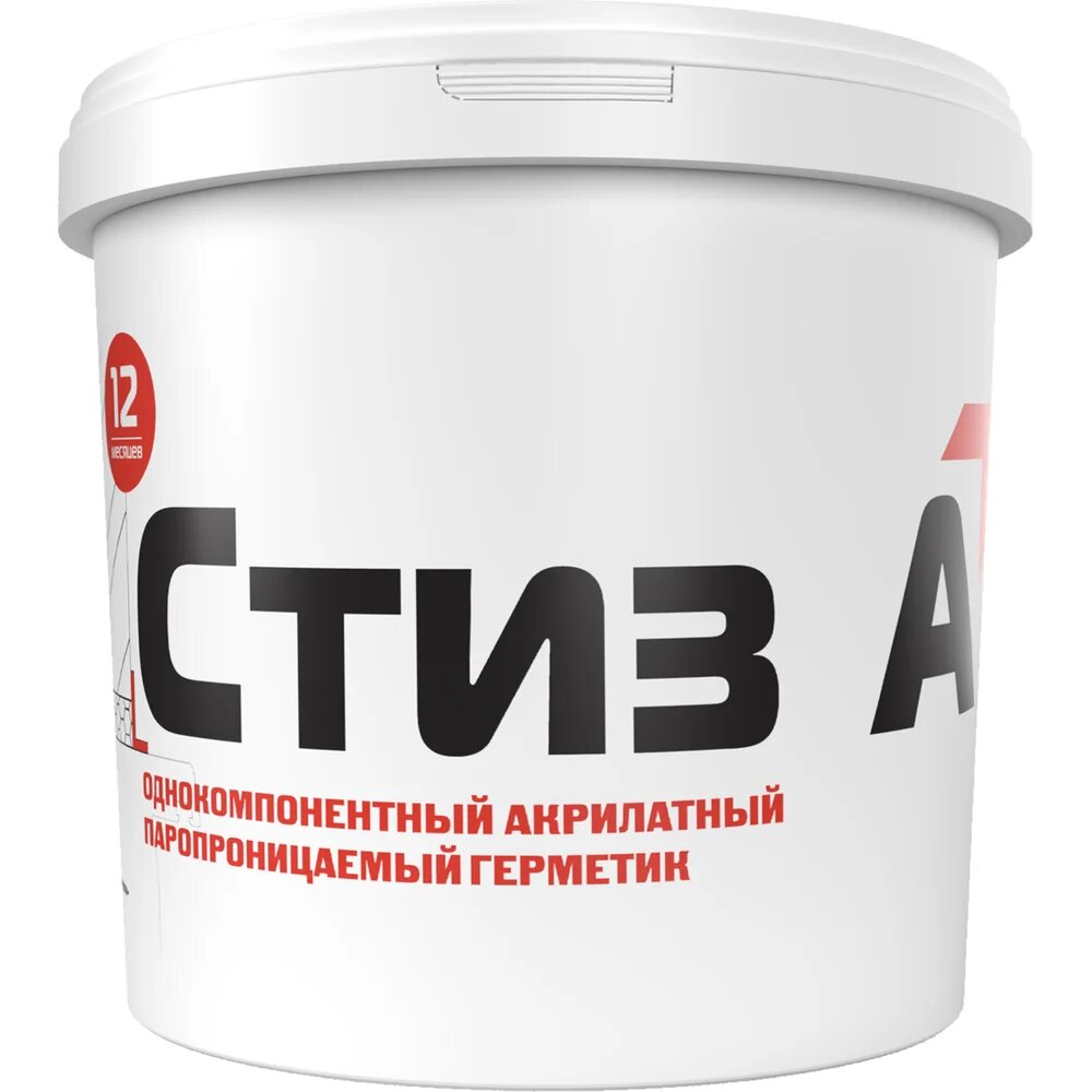 Герметик для монтажа окон акриловый паропроницаемый стиз А ведро 3 кг RM000003631, 3 мм