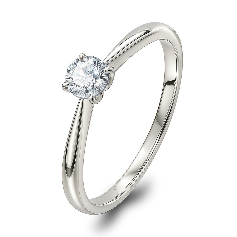 Кольцо помолвочное, белое золото, 585 проба, родирование