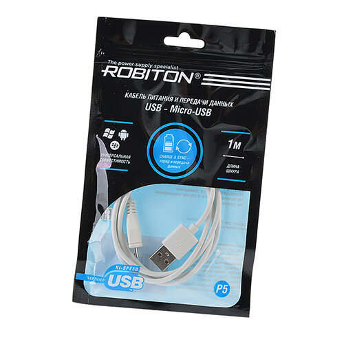 Шнур USB A - MicroUSB Charge&Sync P5 1м белый