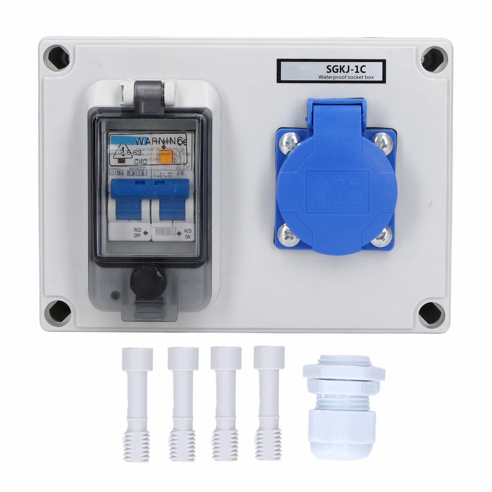 Розетка, настенная электрическая розетка, немецкий стандарт, 200250 В, 230 В, 40 А, 1P+N, УЗО