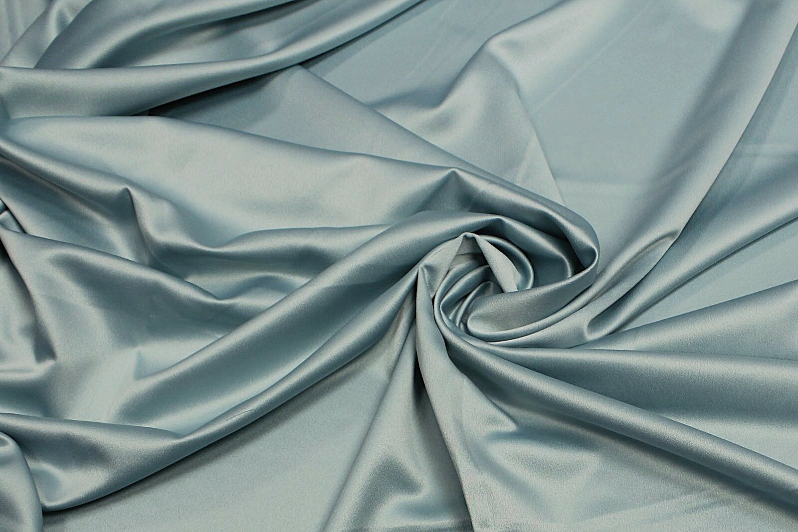 Ткань Атлас-креп стрейч перламутровый светло-бирюзовый, ш148см, 0,5 м