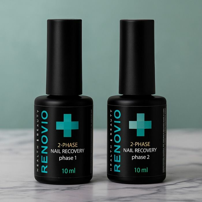 RENOVIO, Двухфазная система для восстановления ногтей, phase1 + phase 2, 20 мл
