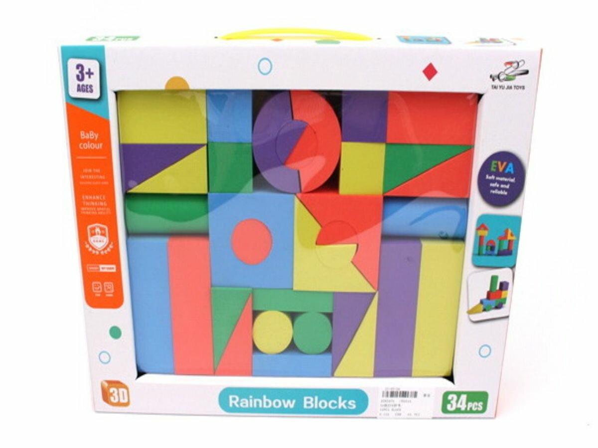 Детский конструктор 34 деталей. Мягкий конструктор для малышей EVA. 36,5х4,5х27 см (Арт. 2085976)