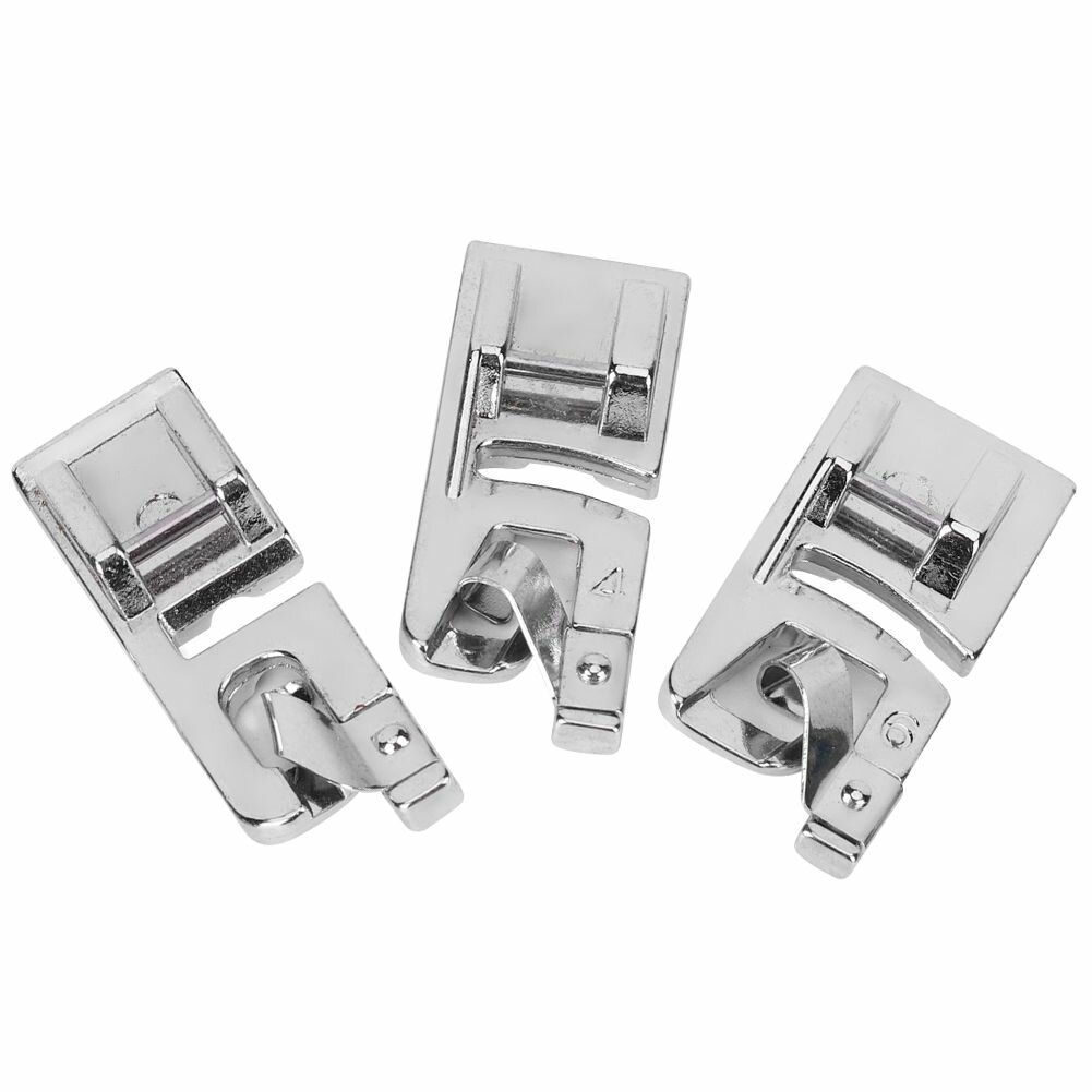 3 шт, аксессуар для швейной машины, бытовая обжимная лапка для легкого подшивания и шитья, подходит для большинства швейных машин