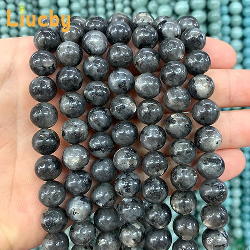 Черный лабрадорит, бусины 4/6/8/10/12 мм, Liucby 6mm-about 62pcs