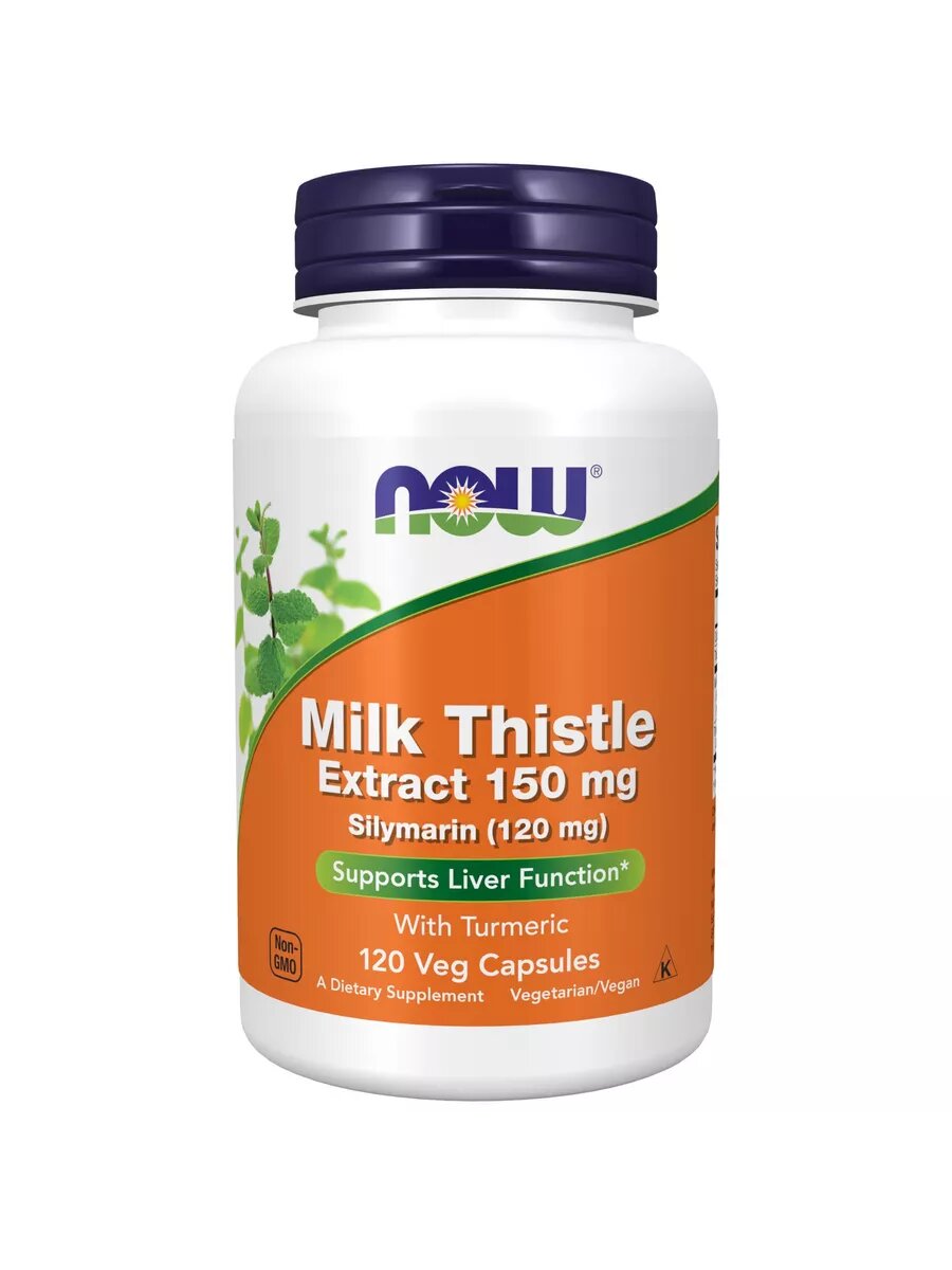 Now Foods Milk Thistle Extract 150 мг Silymarin 120 мг, для печени, экстракт расторопши, 120 капсул
