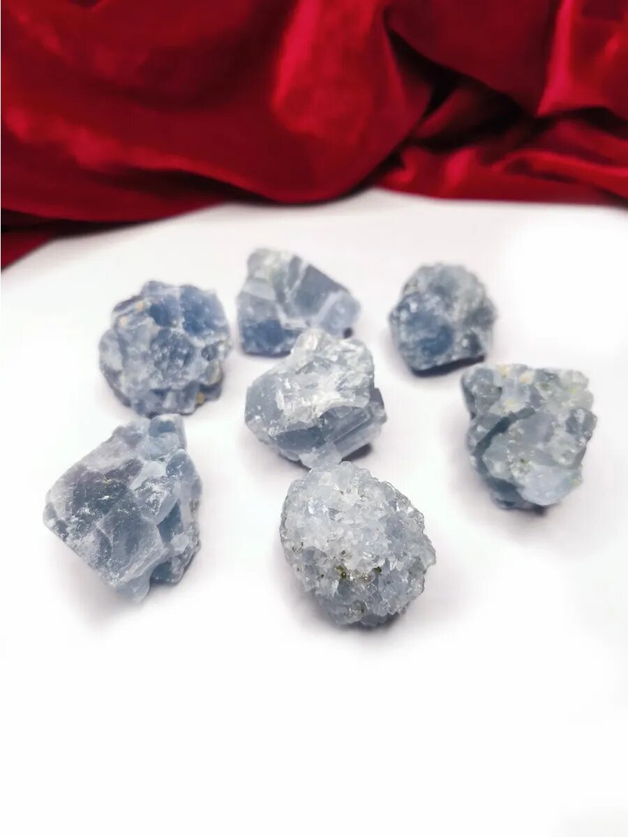 Минерал Голубой Кальцит необработанный в мешочке 20-25 г