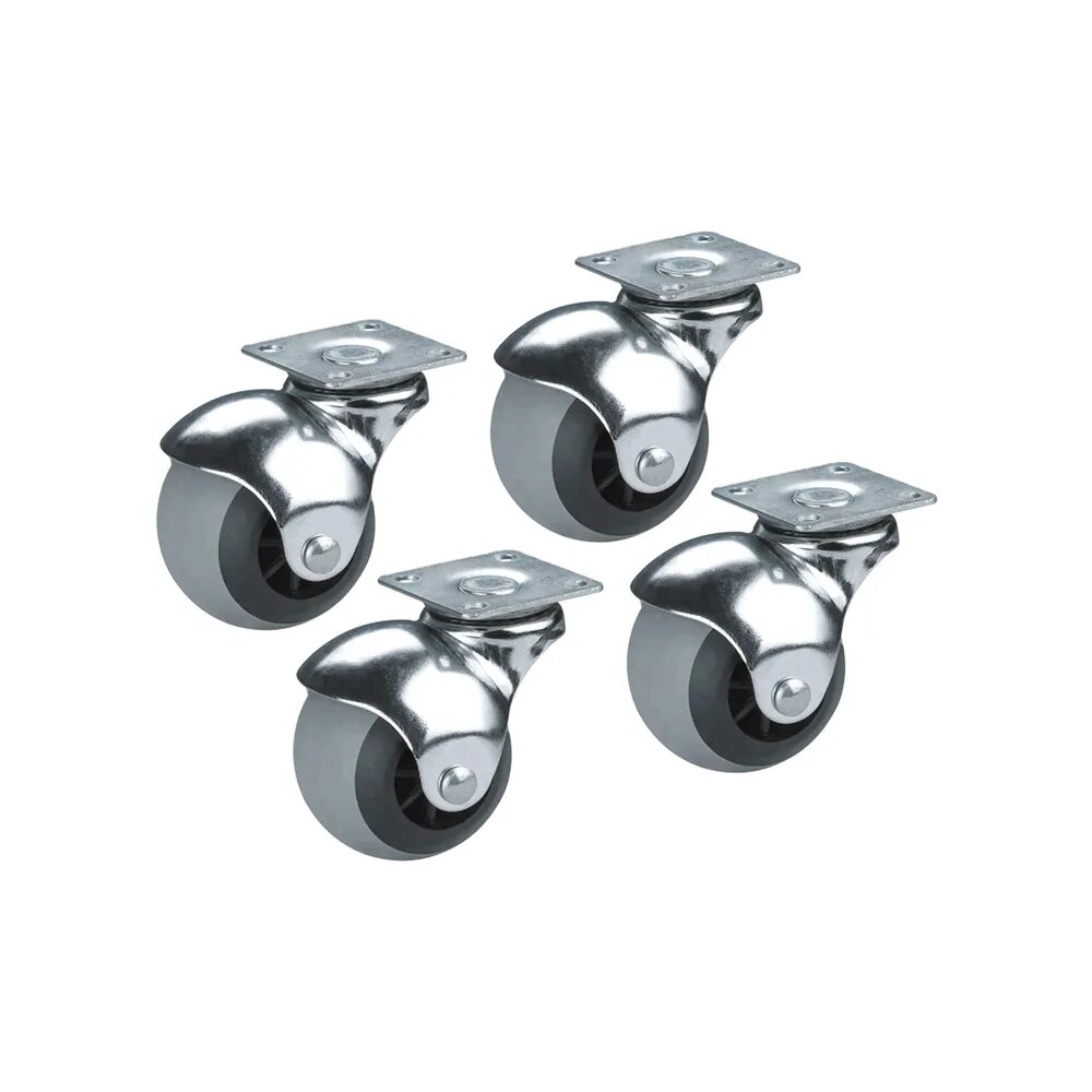 Комплект из 4 шт. колёсная опора "шар" d50, без стопора, площадка 38х38, KLS-03-D50