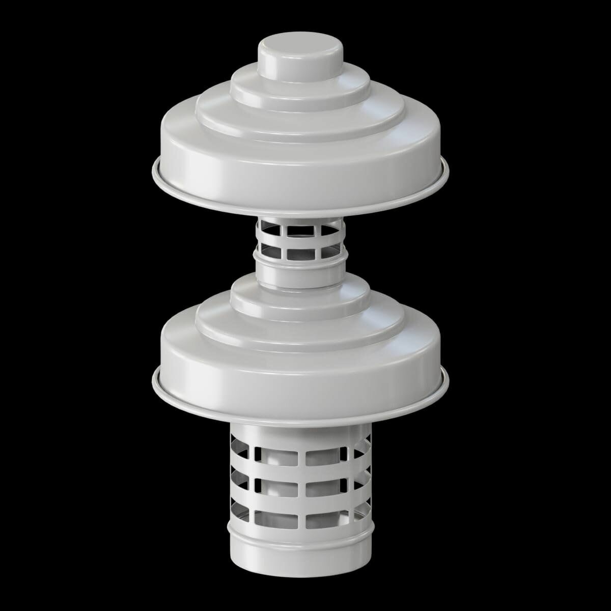 Оголовок с ветрозащитой D 60/100 белый, OGV-60/100W