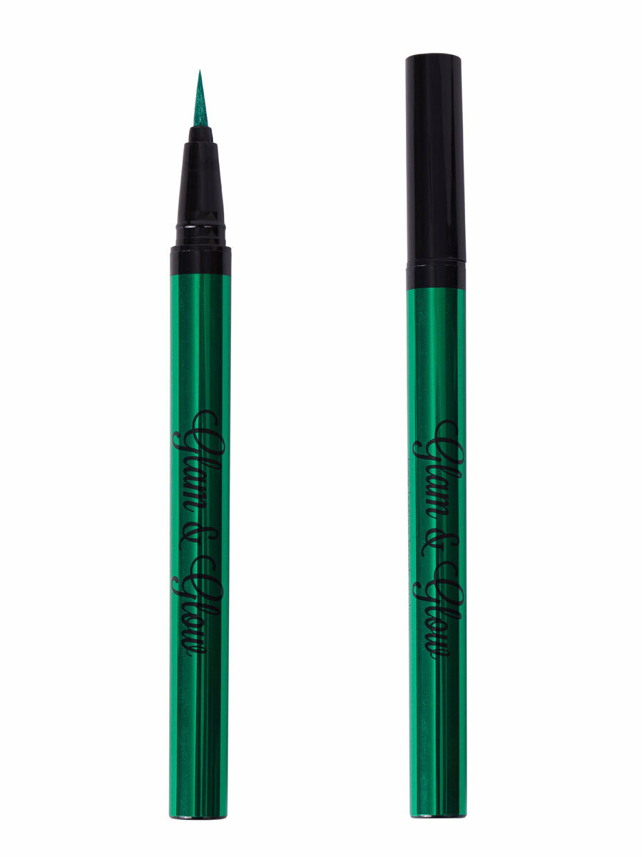 Parisa Лайнер для век PF-300-04 Glam and Glow Brush Eyeliner, тон 04 green, 1 мл
