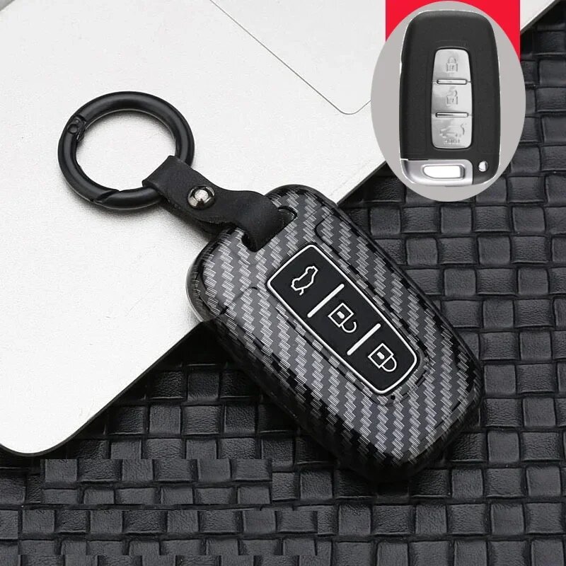 Брелок из АБС-пластика, чехол для ключей от автомобиля, чехол для Kia Forte Rio 3 K2 K3 K5 Sportage для Hyundai IX35 Sonata 8 Sorento Optima Forte 3 Buttons Black