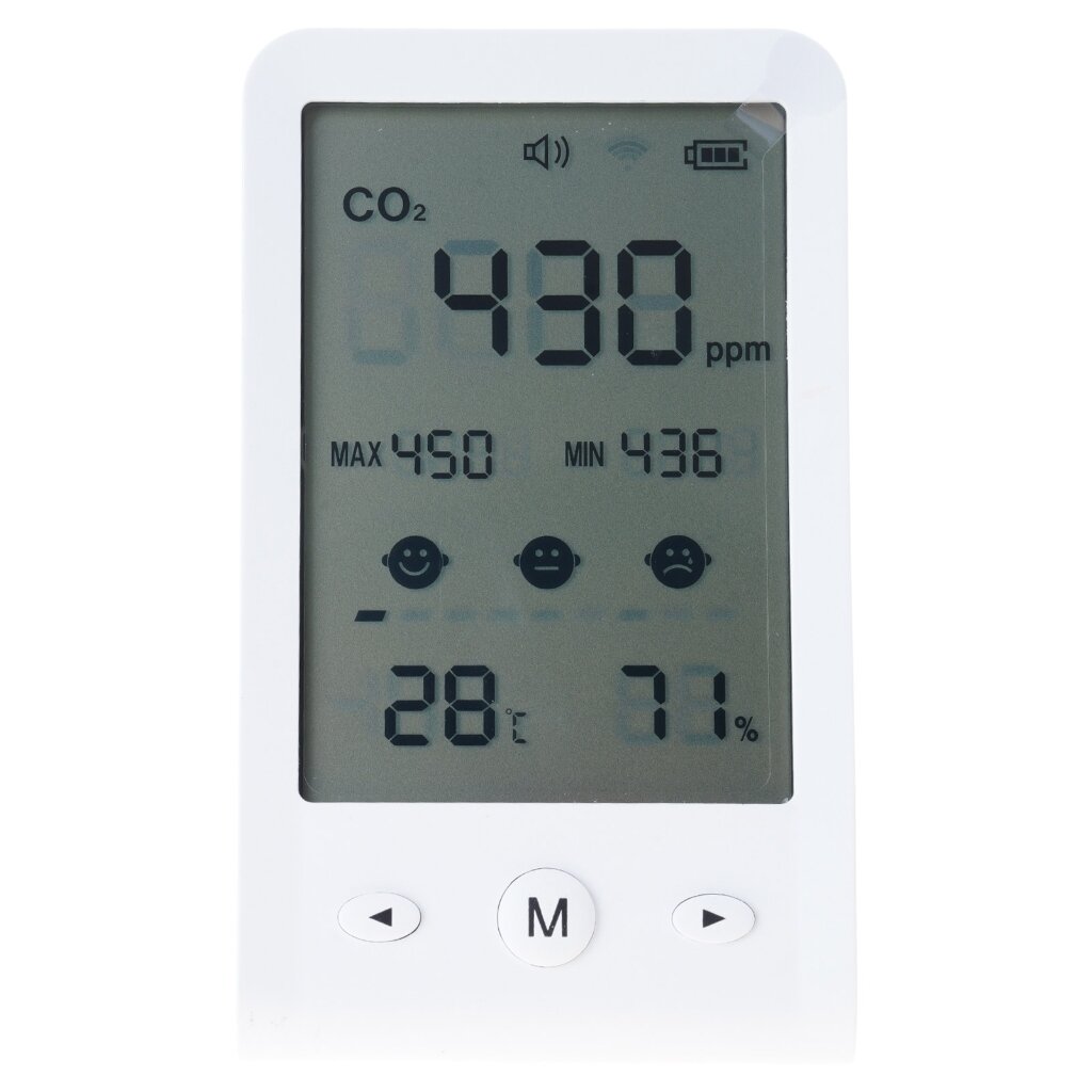 Монитор качества воздуха в помещении, домашний детектор CO2, измерительный прибор, настольный цифровой анализатор температуры и влажности, индикатор макс/мин
